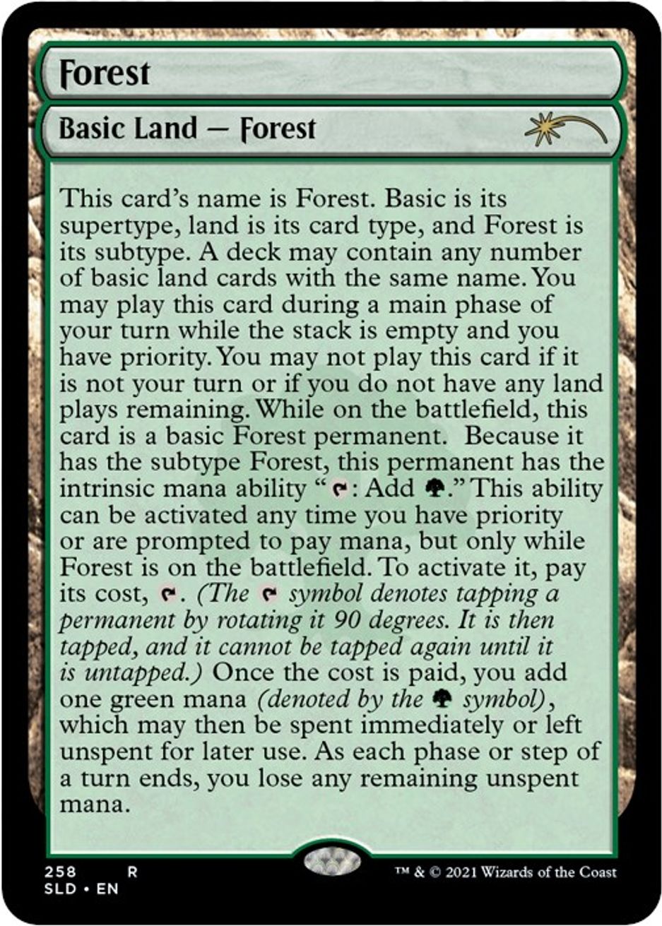 Forest (258) (Full-Text Lands) - Secret Lair Drop Series - Magic: The ...