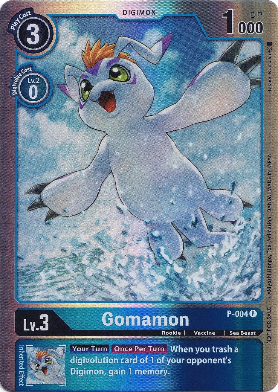 Gomamon - P-004 (Rainbow Foil) - Digimon Promotion Cards - Digimon Card ...