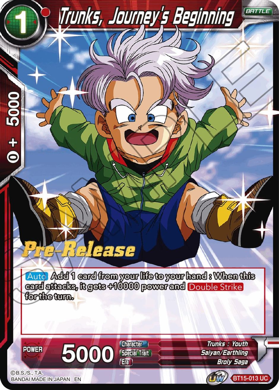 Trunks, Journey's Beginning - Saiyan Showdown Pre-Release Cards ...