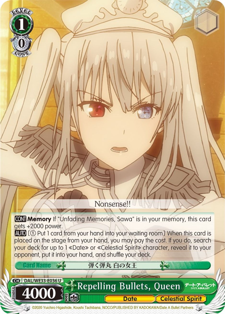 Repelling Bullets, Queen - Date A Bullet - Weiss Schwarz