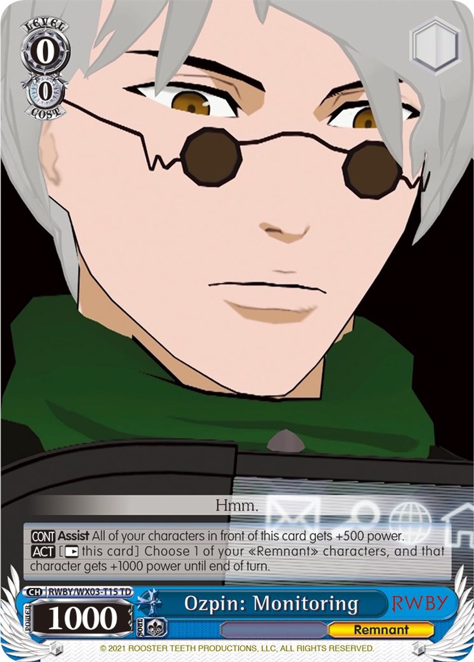 Ozpin: Monitoring - RWBY - Weiss Schwarz