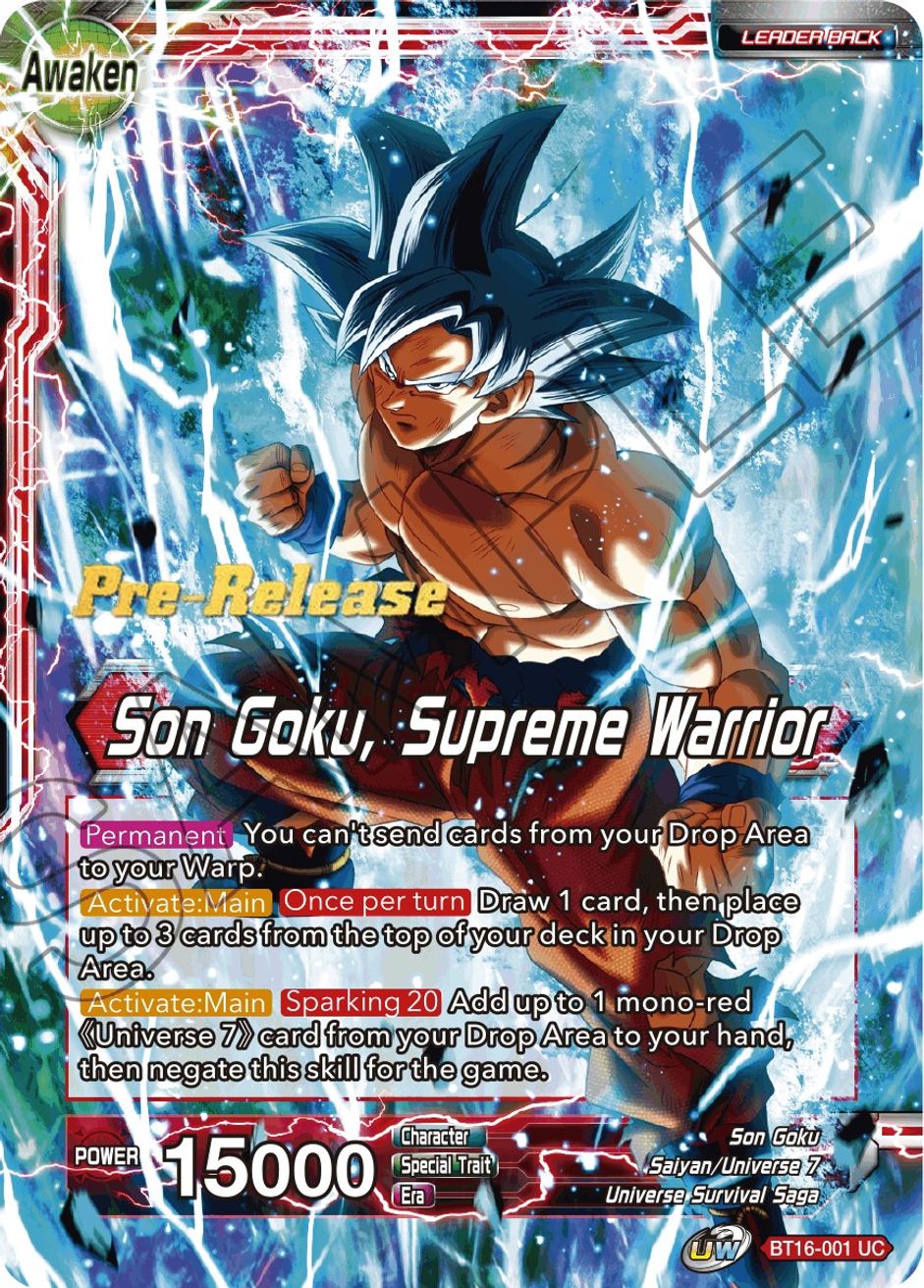Son Goku // Son Goku, Supreme Warrior - Realm of the Gods Pre-Release ...