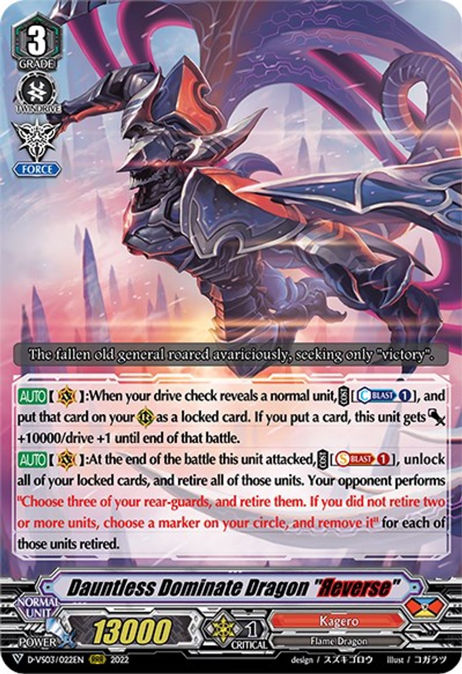 Dauntless Dominate Dragon "Reverse" - D-VS03: V Clan Collection Vol.3 - Cardfight Vanguard