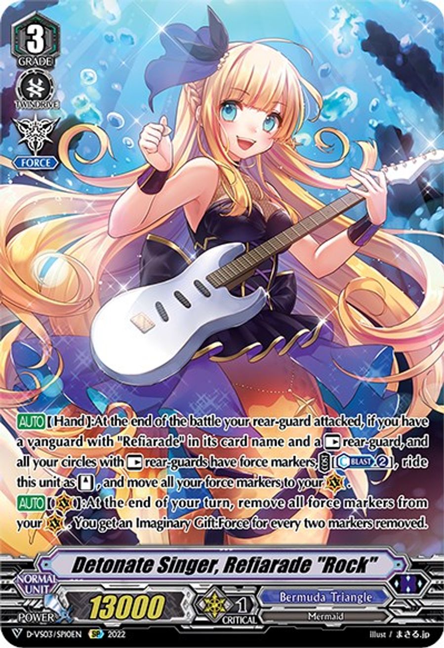 Detonate Singer, Refiarade "Rock" (SP) - D-VS03: V Clan Collection Vol.3 - Cardfight Vanguard