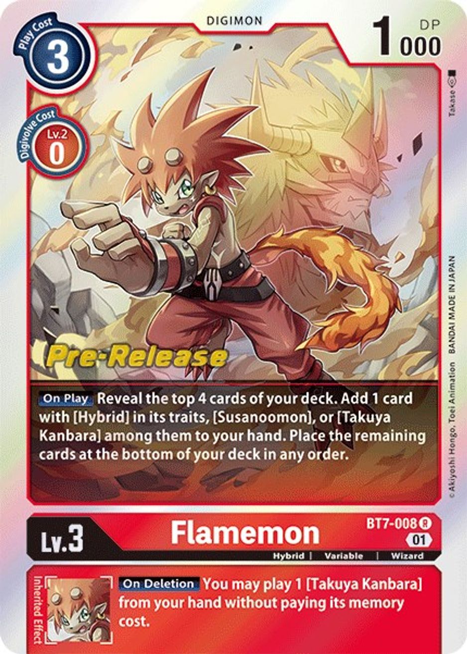 Flamemon - Next Adventure Pre-Release Cards - Digimon Card Game