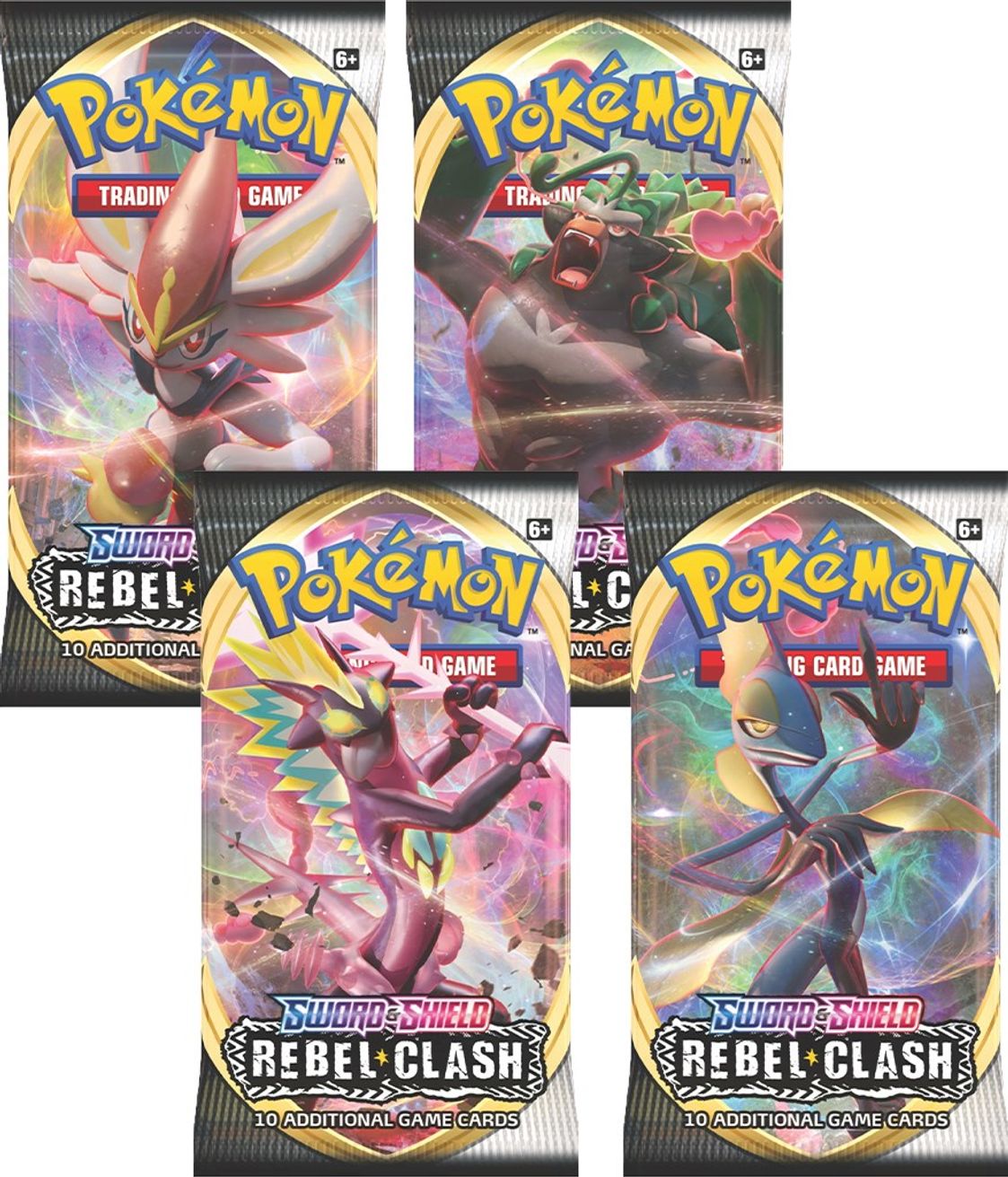 Rebel Clash Booster Pack Art Bundle [Set of 4] - SWSH02: Rebel Clash ...