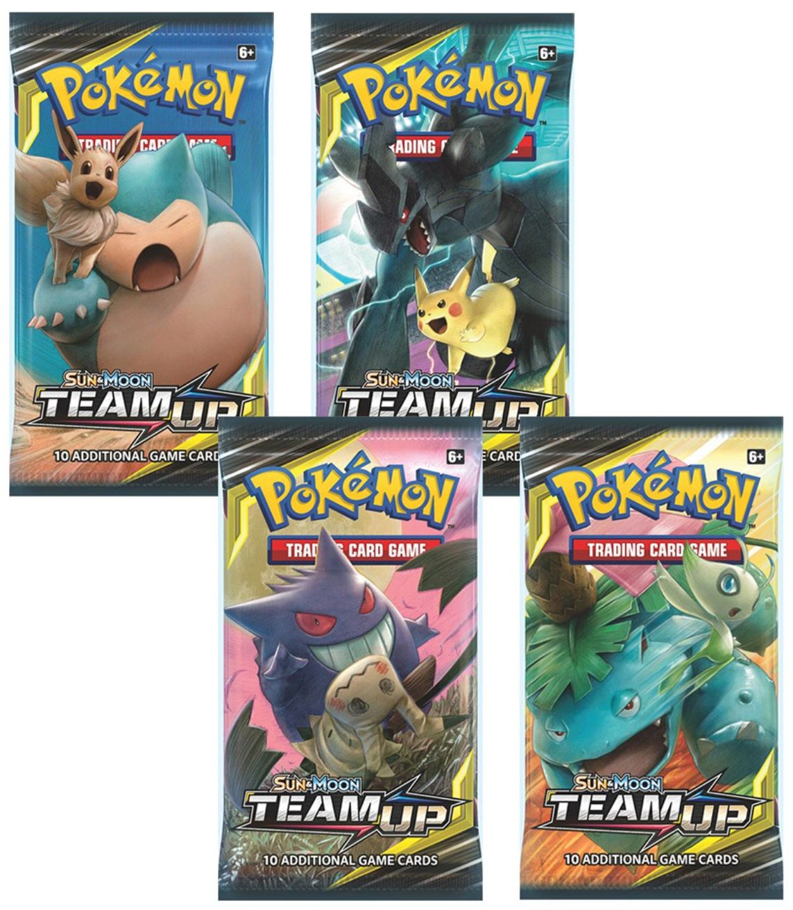 Team Up Booster Pack Art Bundle [Set of 4] - SM - Team Up - Pokemon