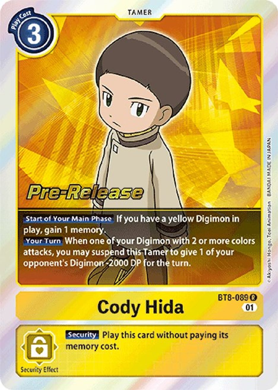 Cody Hida - New Awakening Pre-Release Cards - Digimon Card Game