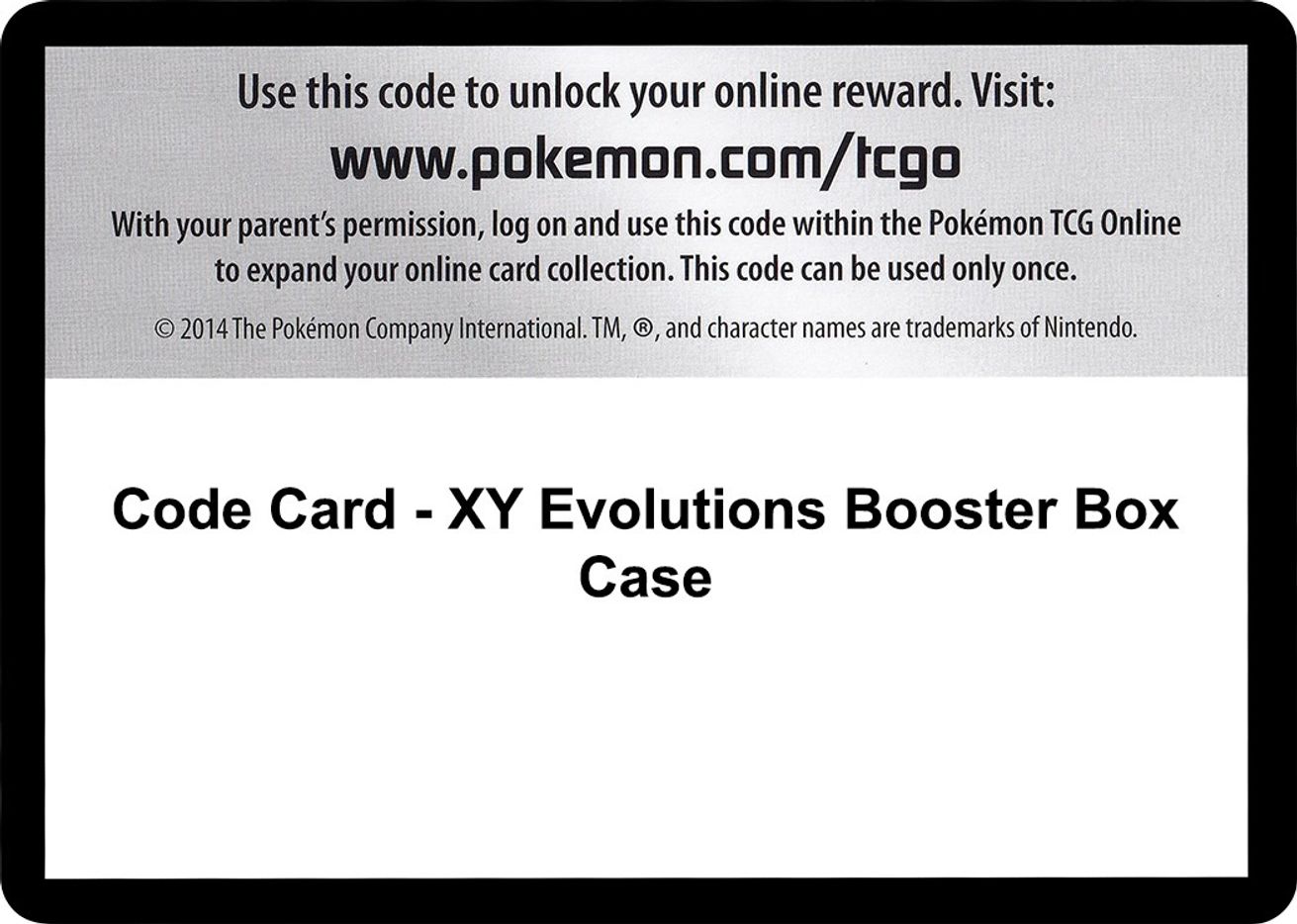 Code Card - XY Evolutions Booster Box Case - XY - Evolutions - Pokemon