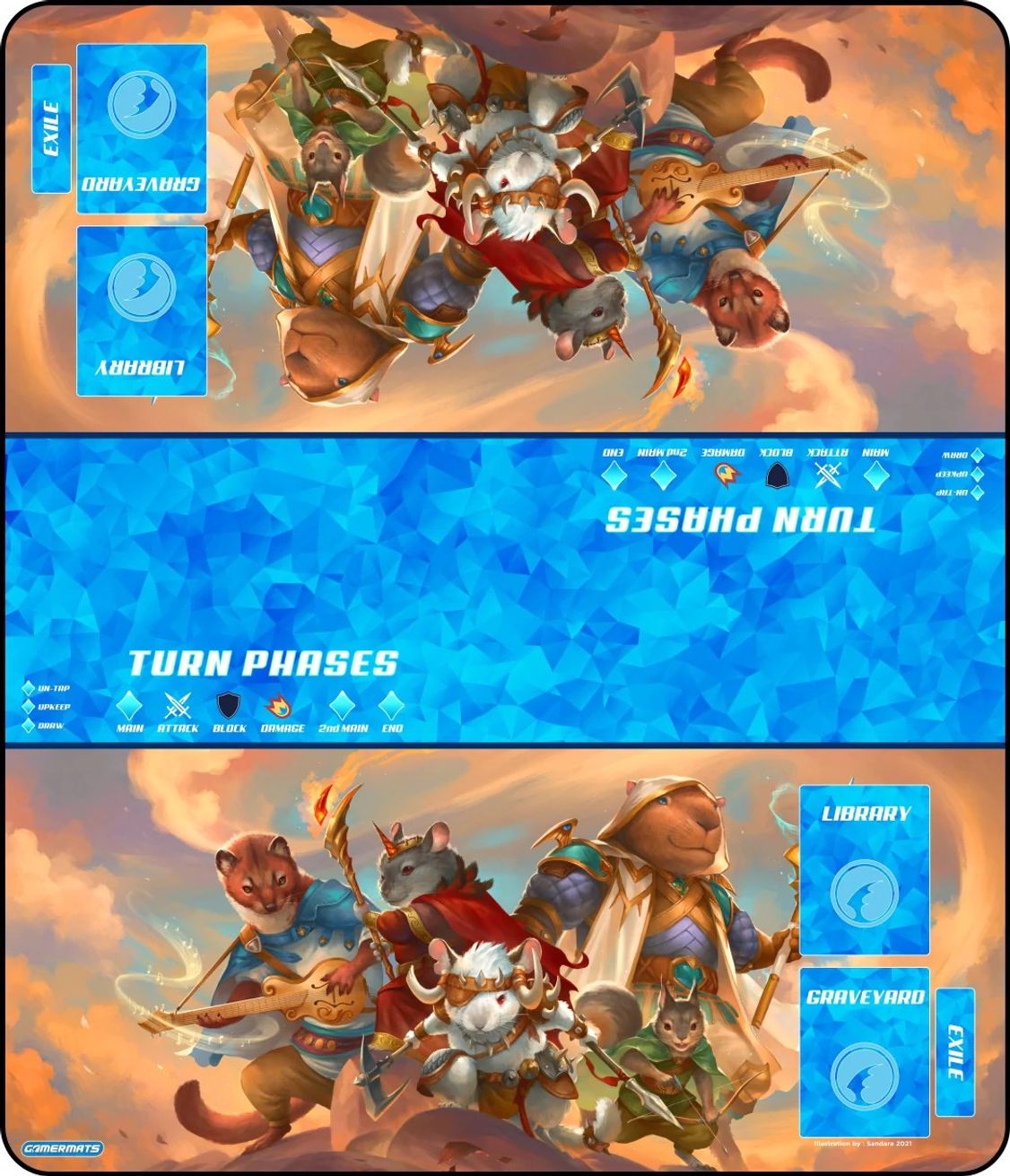 GamerMats Playmat - Animal Raiding Party 2-Player XL Playmat (Magic ...