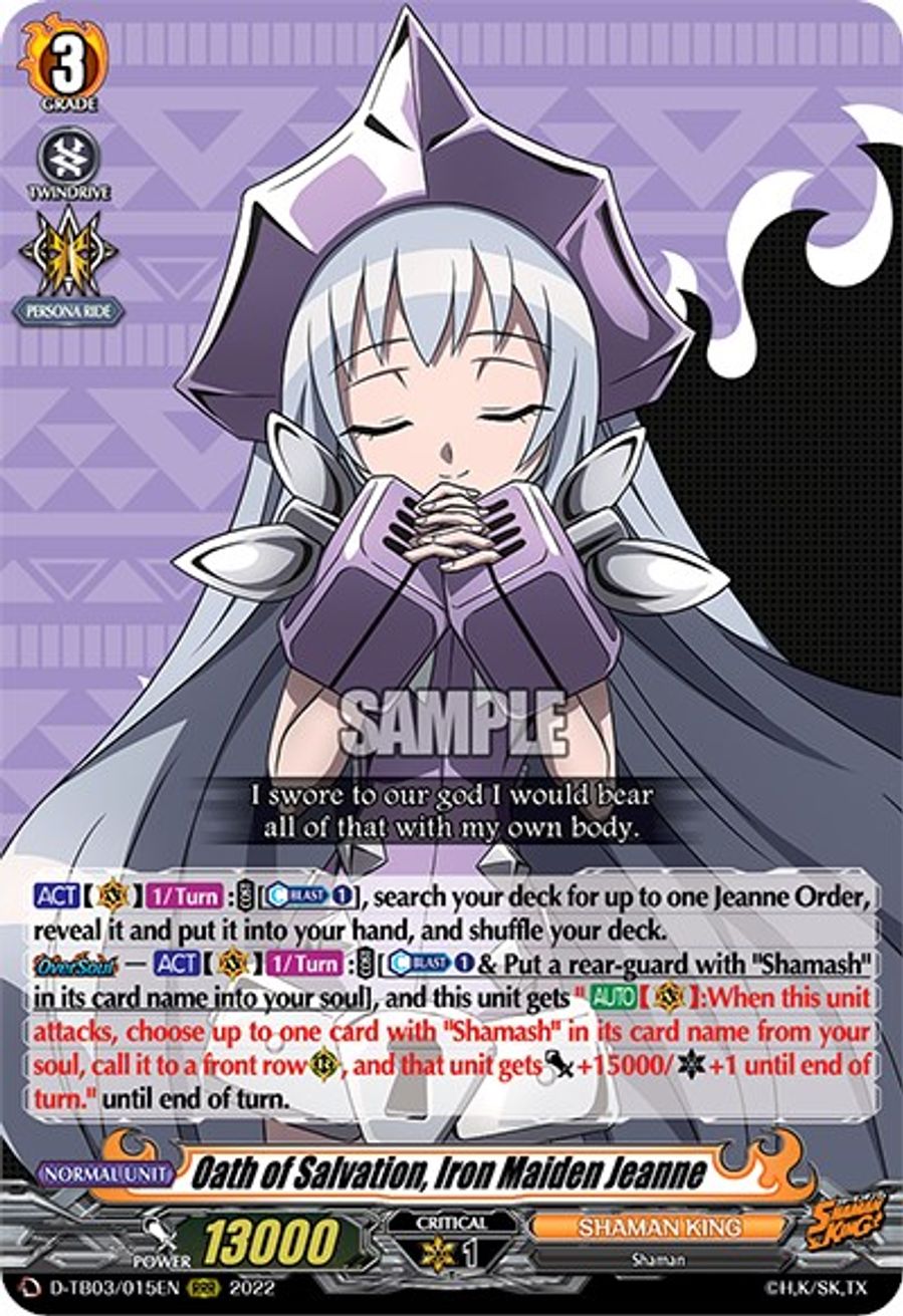 Oath of Salvation, Iron Maiden Jeanne - D-TB03: Shaman King - Cardfight Vanguard