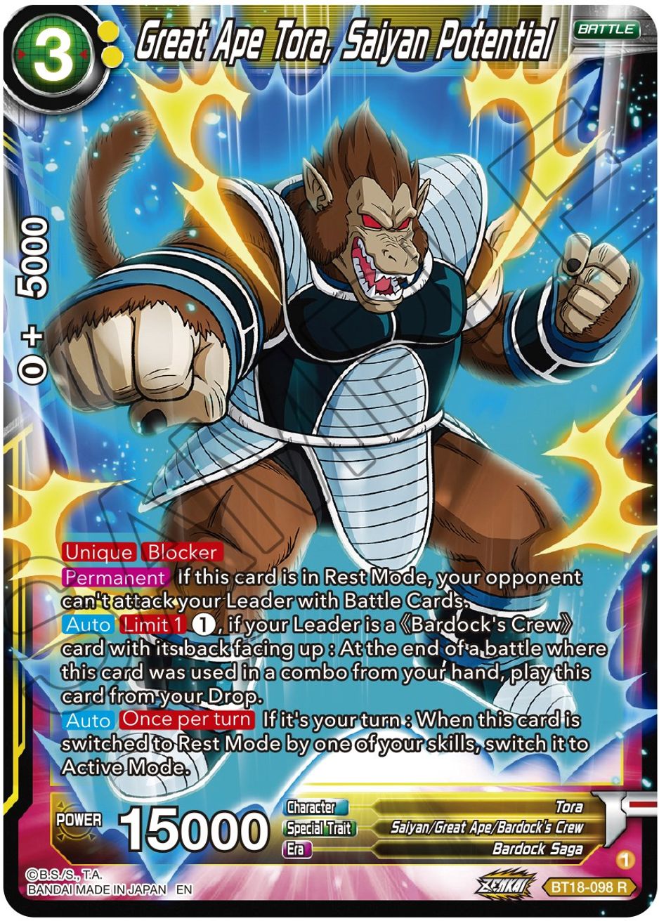 Great Ape Tora, Saiyan Potential - Dawn of the Z-Legends - Dragon Ball ...