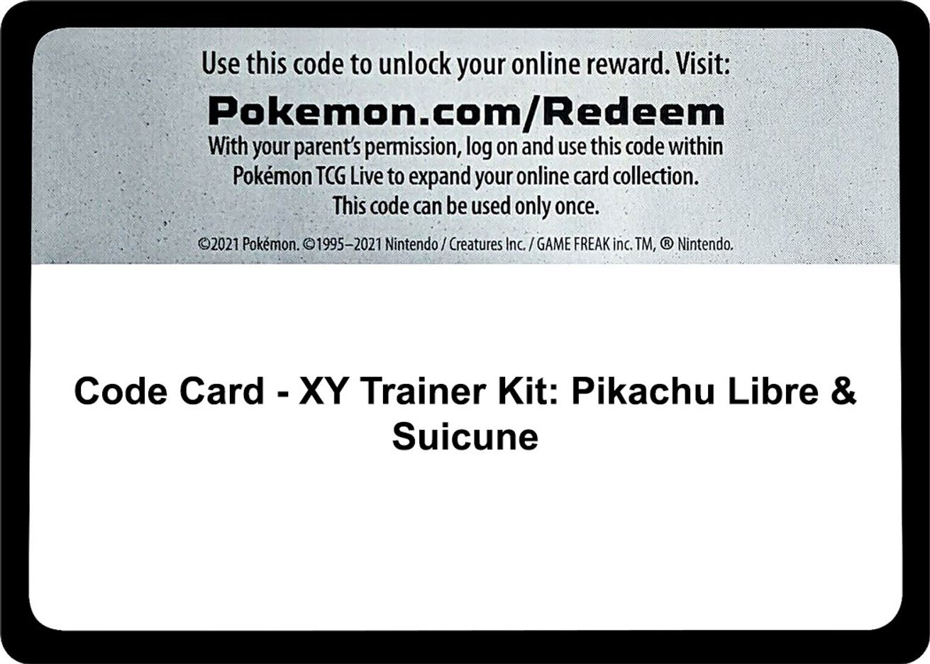 Code Card - XY Trainer Kit: Pikachu Libre & Suicune - XY Trainer Kit ...