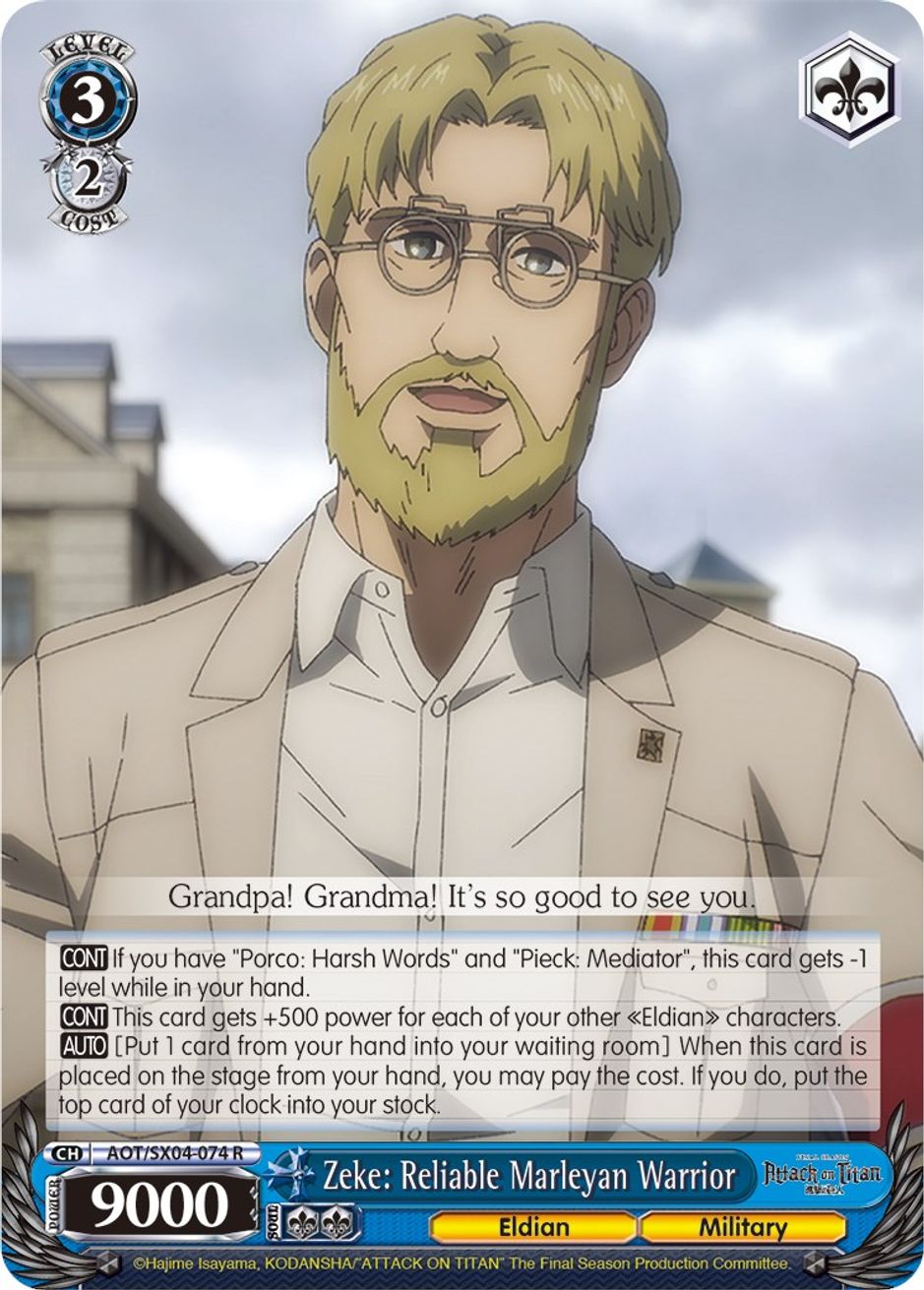 Zeke: Reliable Marleyan Warrior - Attack On Titan: Final Season - Weiss ...