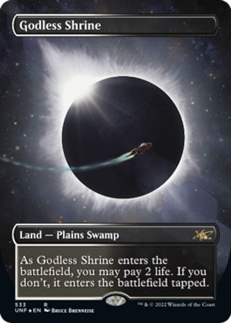 Godless Shrine (Borderless) (Galaxy Foil) - Unfinity - Magic: The Gathering