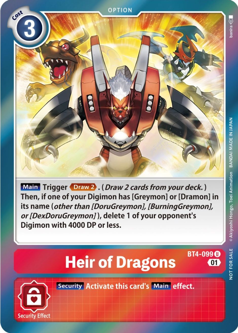 Heir of Dragons (ST-11 Special Entry Pack) - Great Legend - Digimon ...