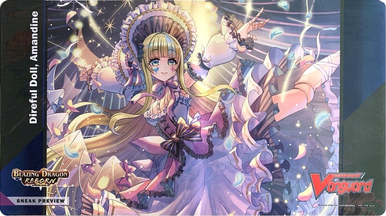 Cardfight!! Vanguard Sneak Preview Playmat - Blazing Dragon Reborn - Direful Doll, Amandine ...