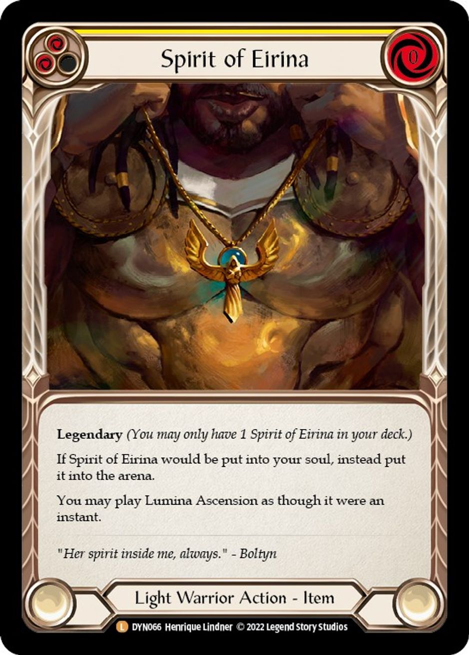 Spirit of Eirina - Dynasty - Flesh and Blood TCG
