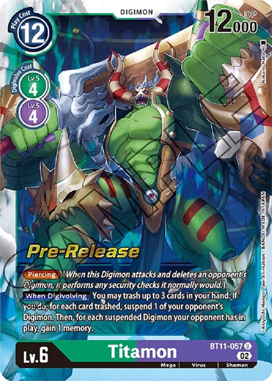 Titamon - Dimensional Phase Pre-Release Cards - Digimon Card Game