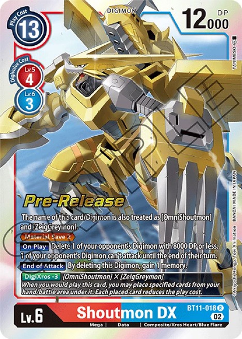 Shoutmon DX - Dimensional Phase Pre-Release Cards - Digimon Card Game