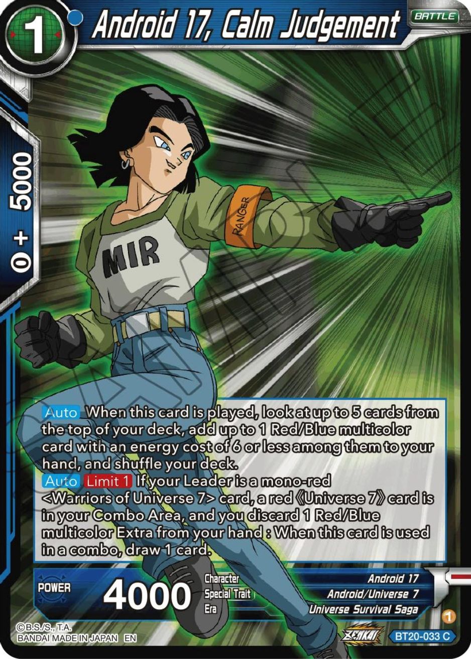 Android 17, Calm Judgement - Power Absorbed - Dragon Ball Super: Masters