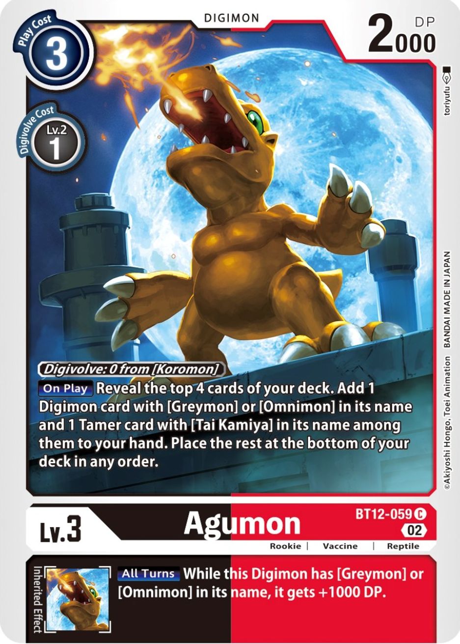 Agumon - BT12-059 - Across Time - Digimon Card Game
