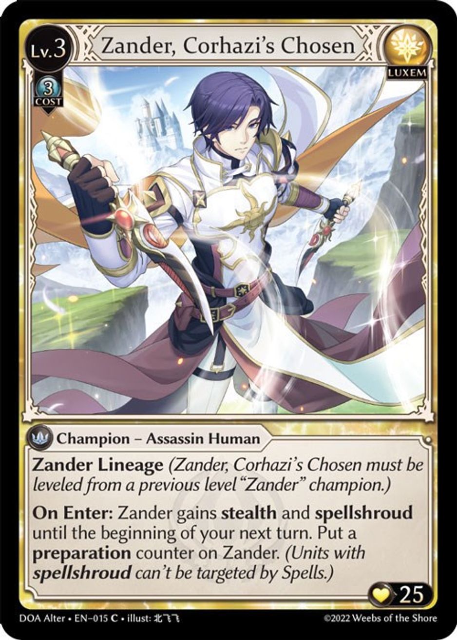Zander, Corhazi's Chosen - Dawn of Ashes Alter Edition - Grand Archive TCG