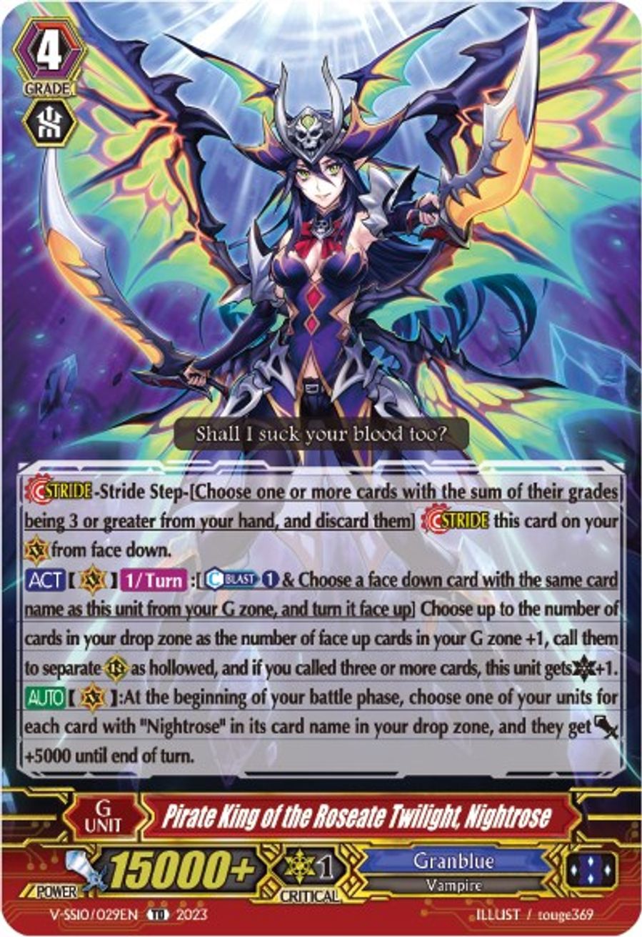 Pirate King of the Roseate Twilight, Nightrose - V-SS10 Premium Battle Deckset 2023 - Cardfight ...
