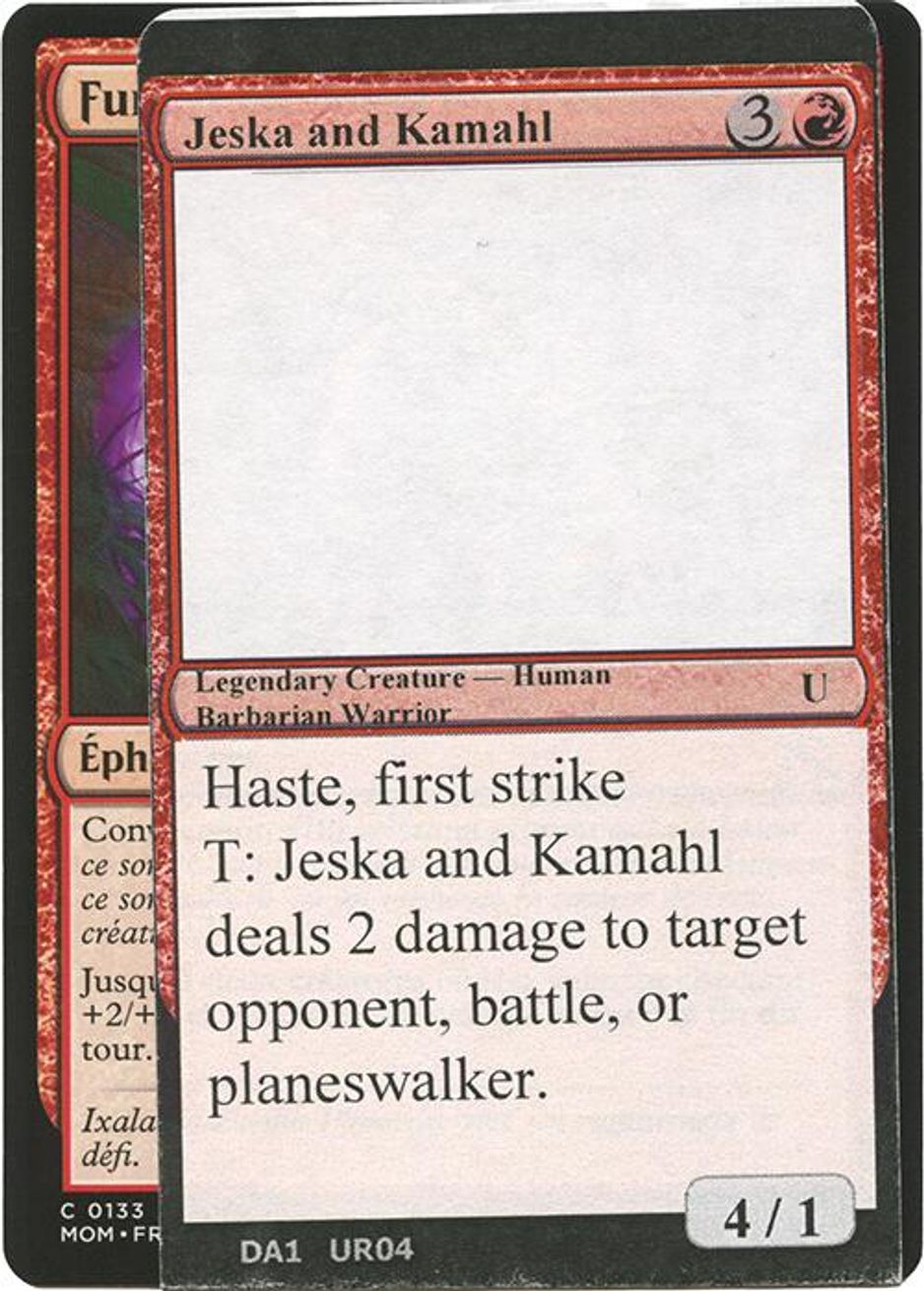 Jeska and Kamahl - Un-Known Event Playtest Cards - Magic: The Gathering