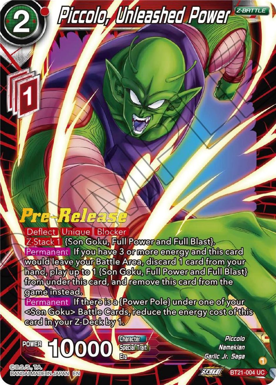 Piccolo, Unleashed Power - Wild Resurgence Pre-Release Cards - Dragon ...