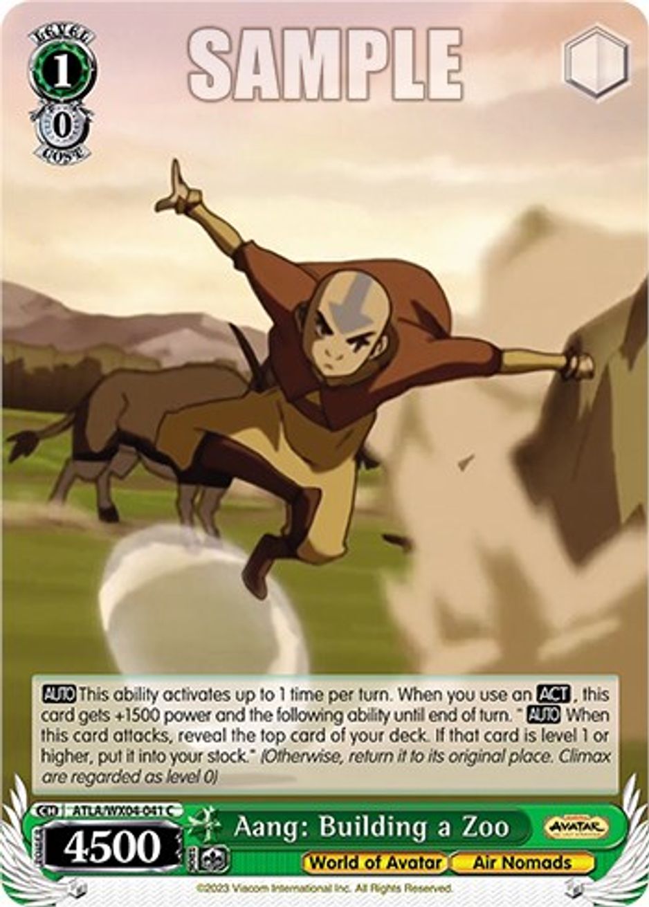 Aang: Building a Zoo - Avatar: The Last Airbender - Weiss Schwarz