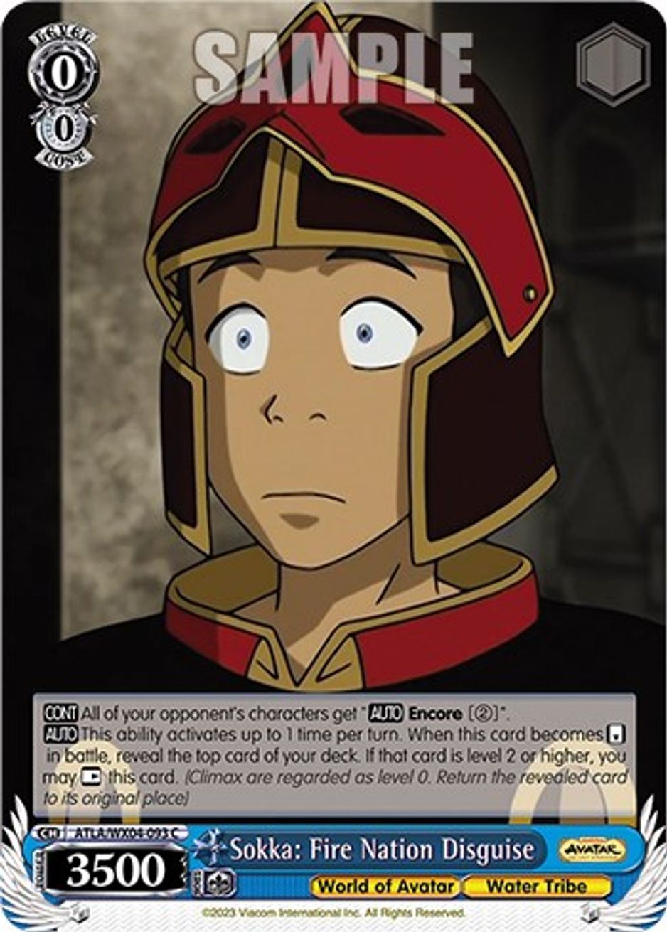 Sokka: Fire Nation Disguise - Avatar: The Last Airbender - Weiss Schwarz