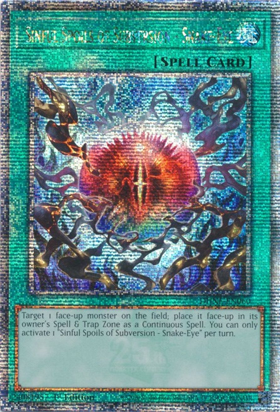 Sinful Spoils of Subversion - Snake-Eye (Quarter Century Secret Rare) - Duelist Nexus - YuGiOh