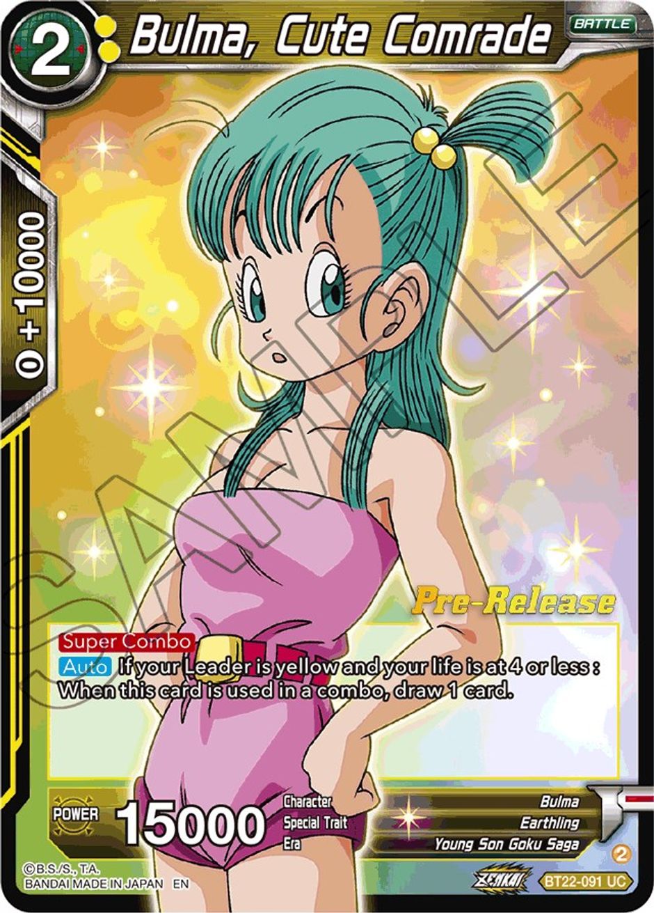 Bulma, Cute Comrade - Critical Blow Pre-Release Cards - Dragon Ball ...