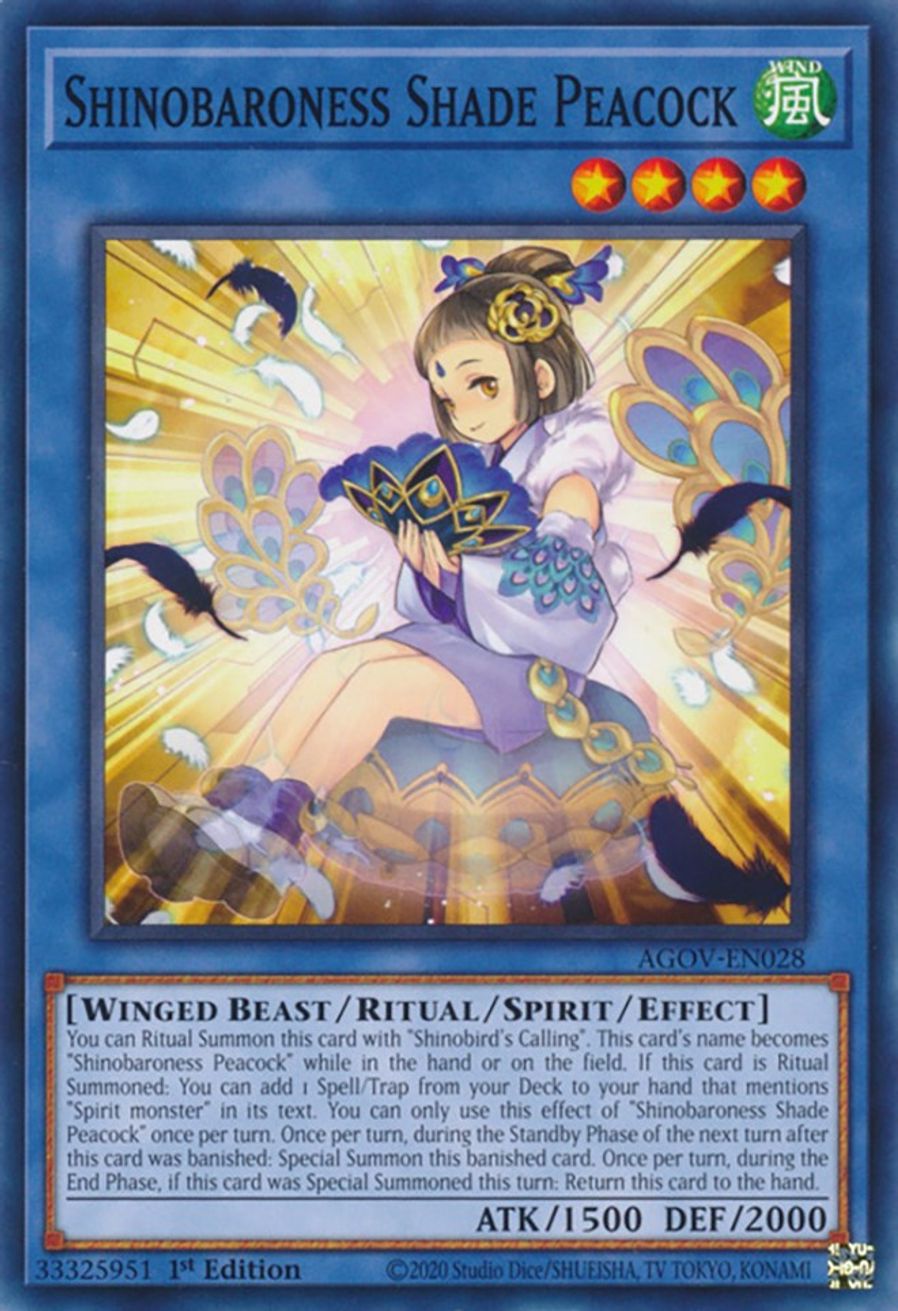 Shinobaroness Shade Peacock - Age of Overlord - YuGiOh