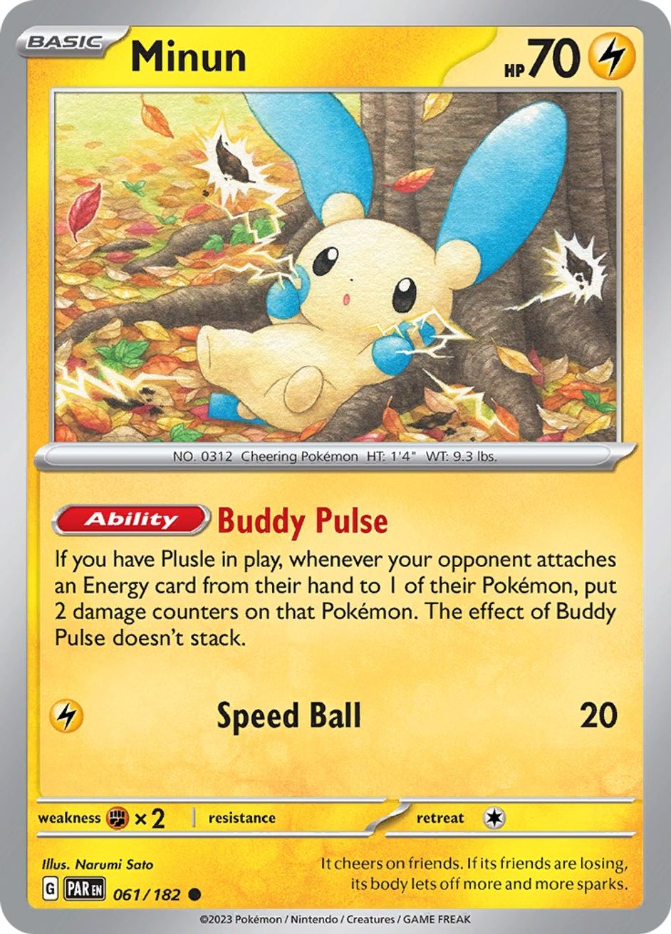 Minun - 061/182 - SV04: Paradox Rift - Pokemon