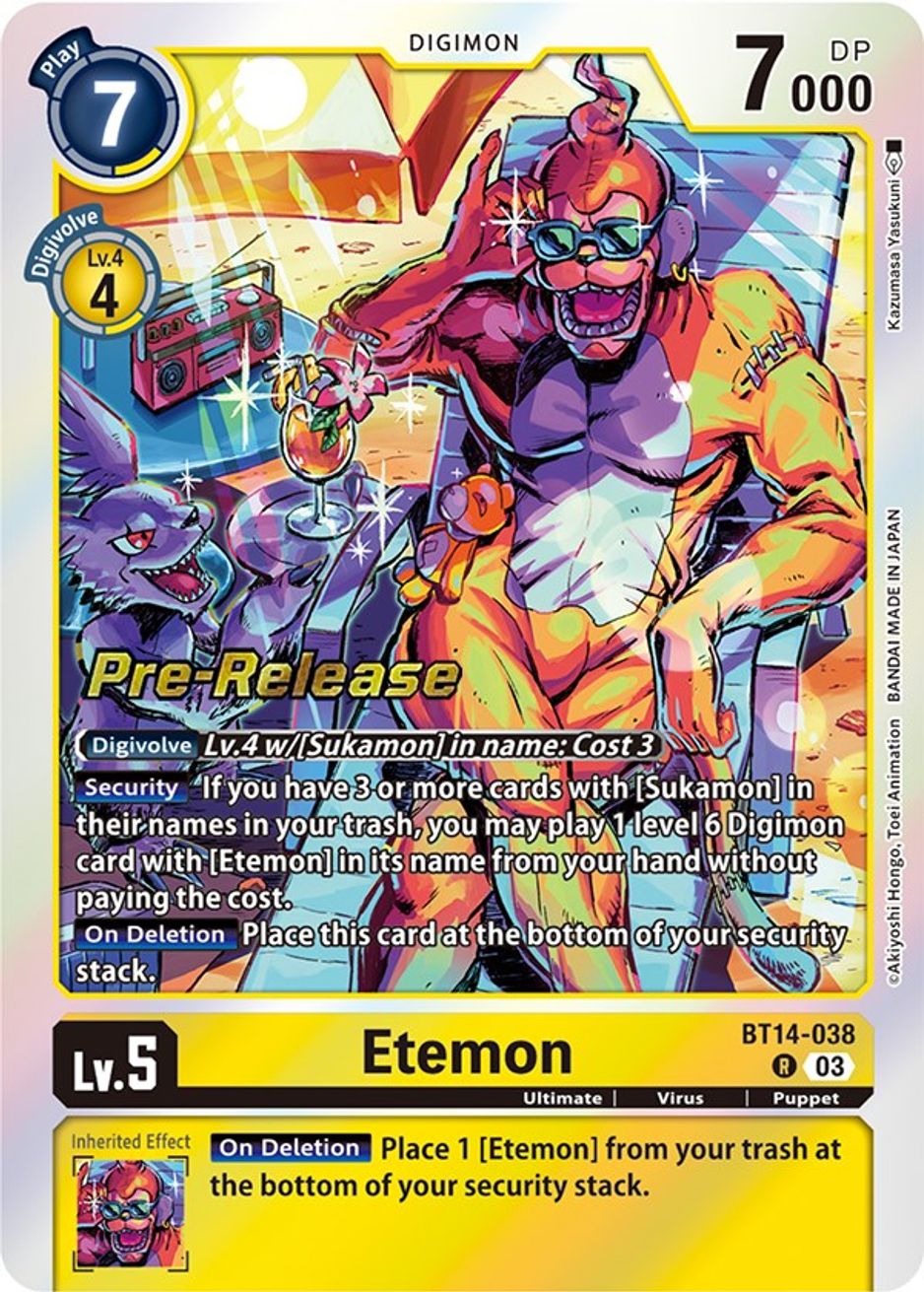 Etemon - Blast Ace Pre-Release Cards - Digimon Card Game