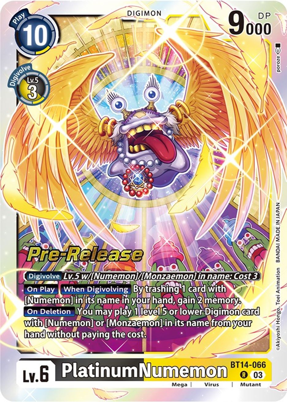 PlatinumNumemon - Blast Ace Pre-Release Cards - Digimon Card Game