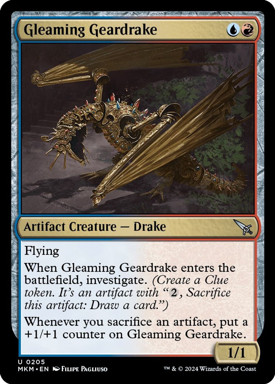 Gleaming Geardrake - Murders at Karlov Manor - Magic: The Gathering