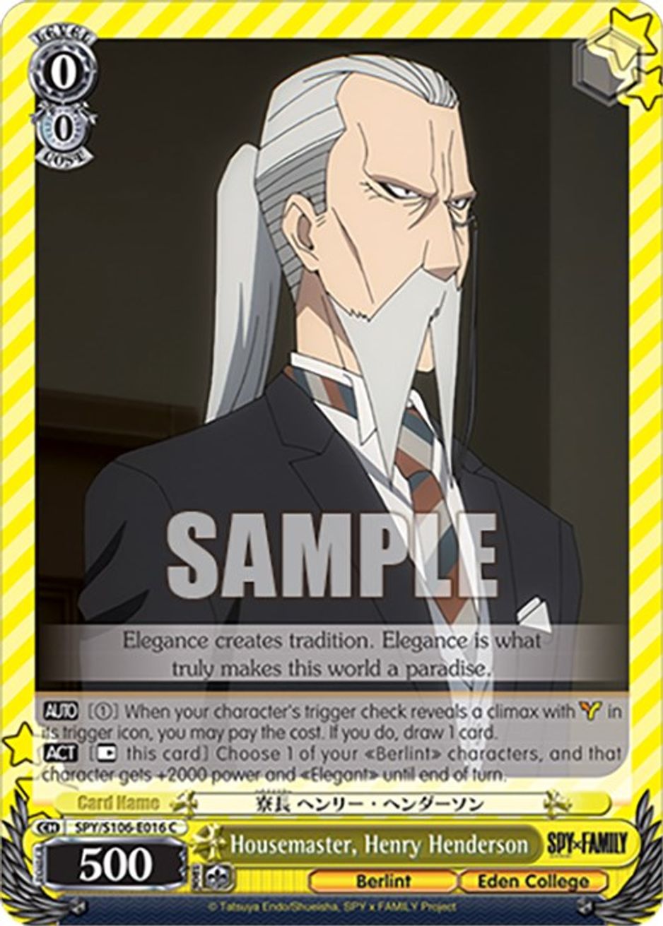Housemaster, Henry Henderson - SPY x FAMILY - Weiss Schwarz