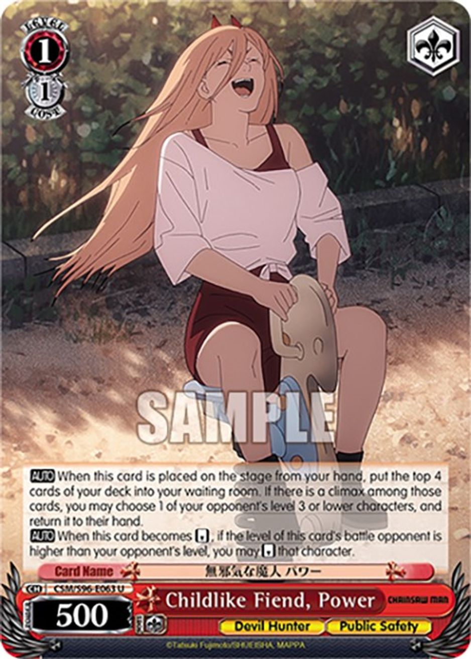 Childlike Fiend, Power - Chainsaw Man - Weiss Schwarz