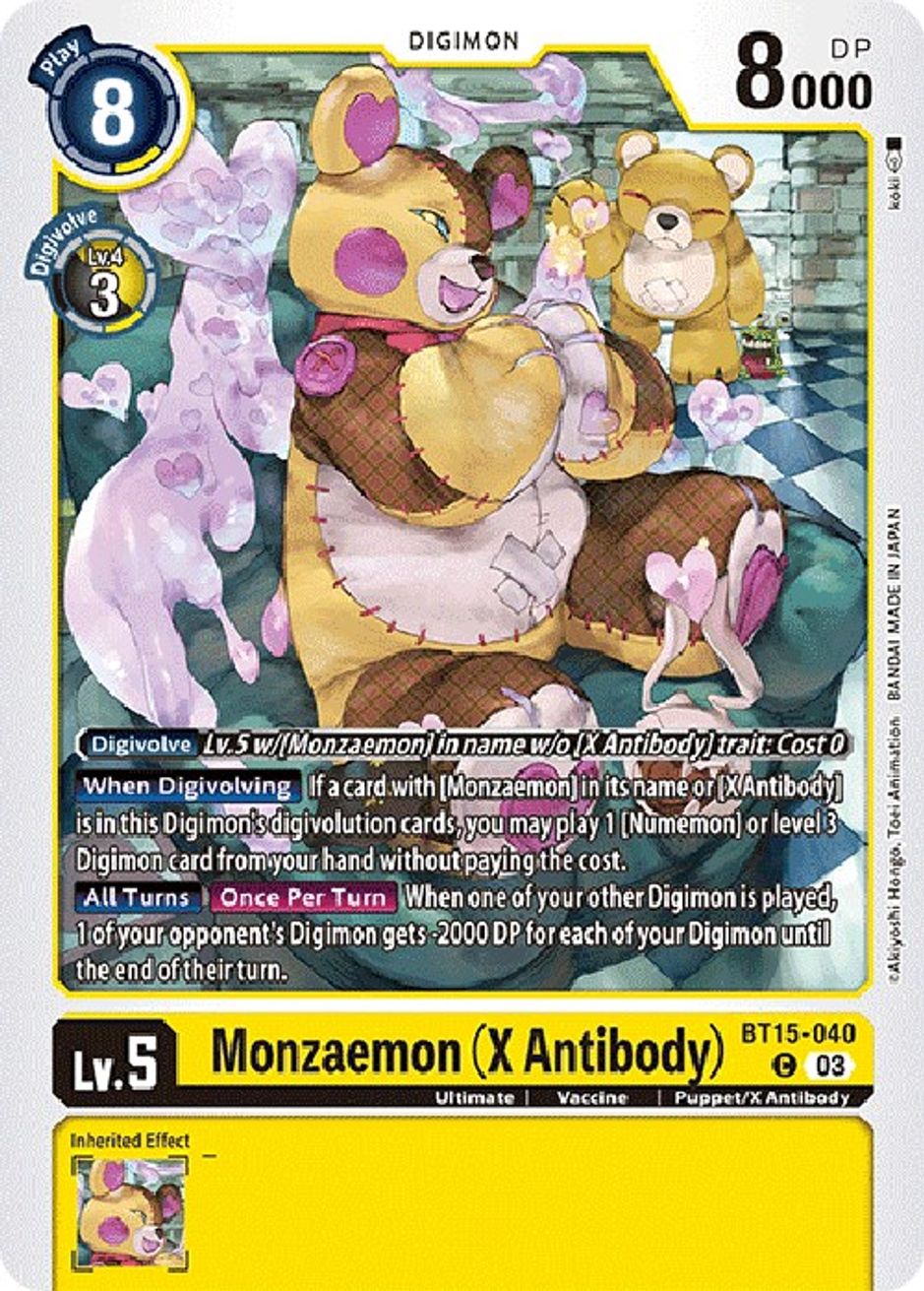 Monzaemon (X Antibody) - Exceed Apocalypse - Digimon Card Game