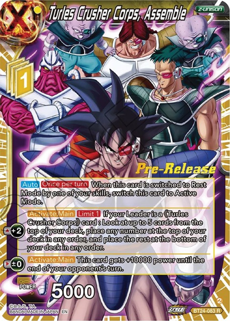 Turles Crusher Corps, Assemble - Beyond Generations Pre-Release Cards ...