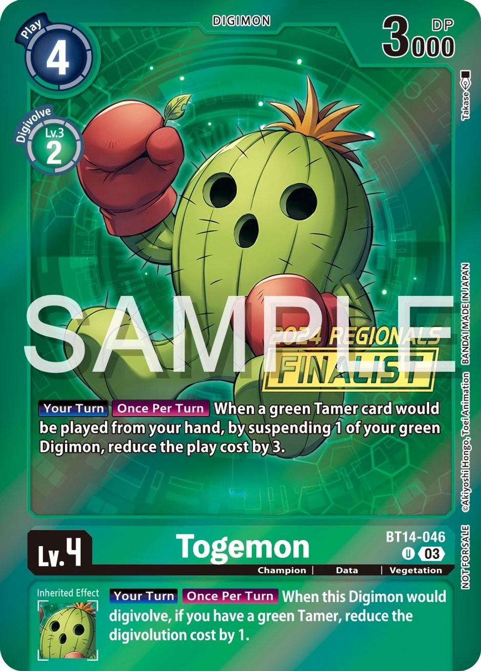 Togemon (2024 Regionals Finalist) - Blast Ace - Digimon Card Game