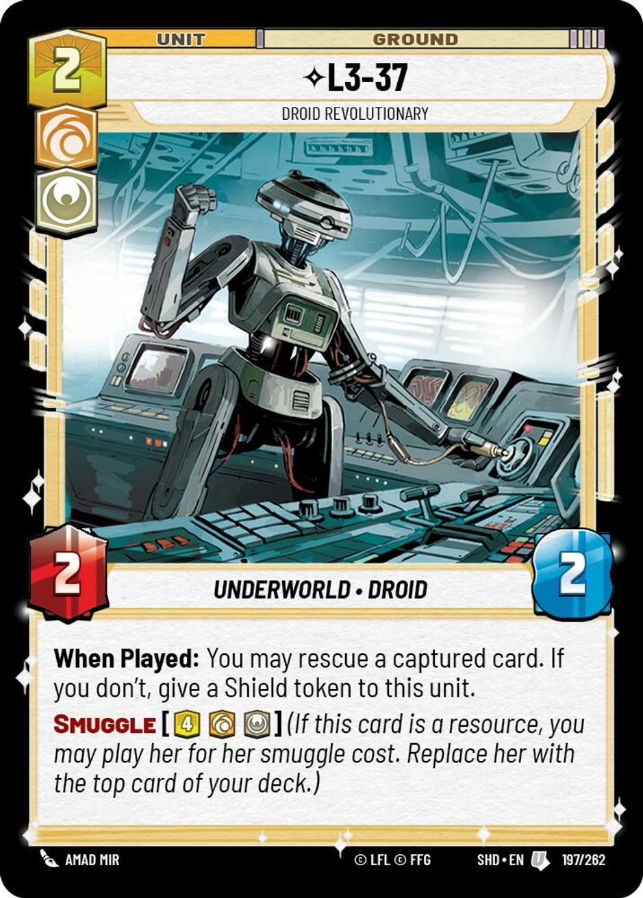 L3-37 - Droid Revolutionary - Shadows of the Galaxy - Star Wars: Unlimited