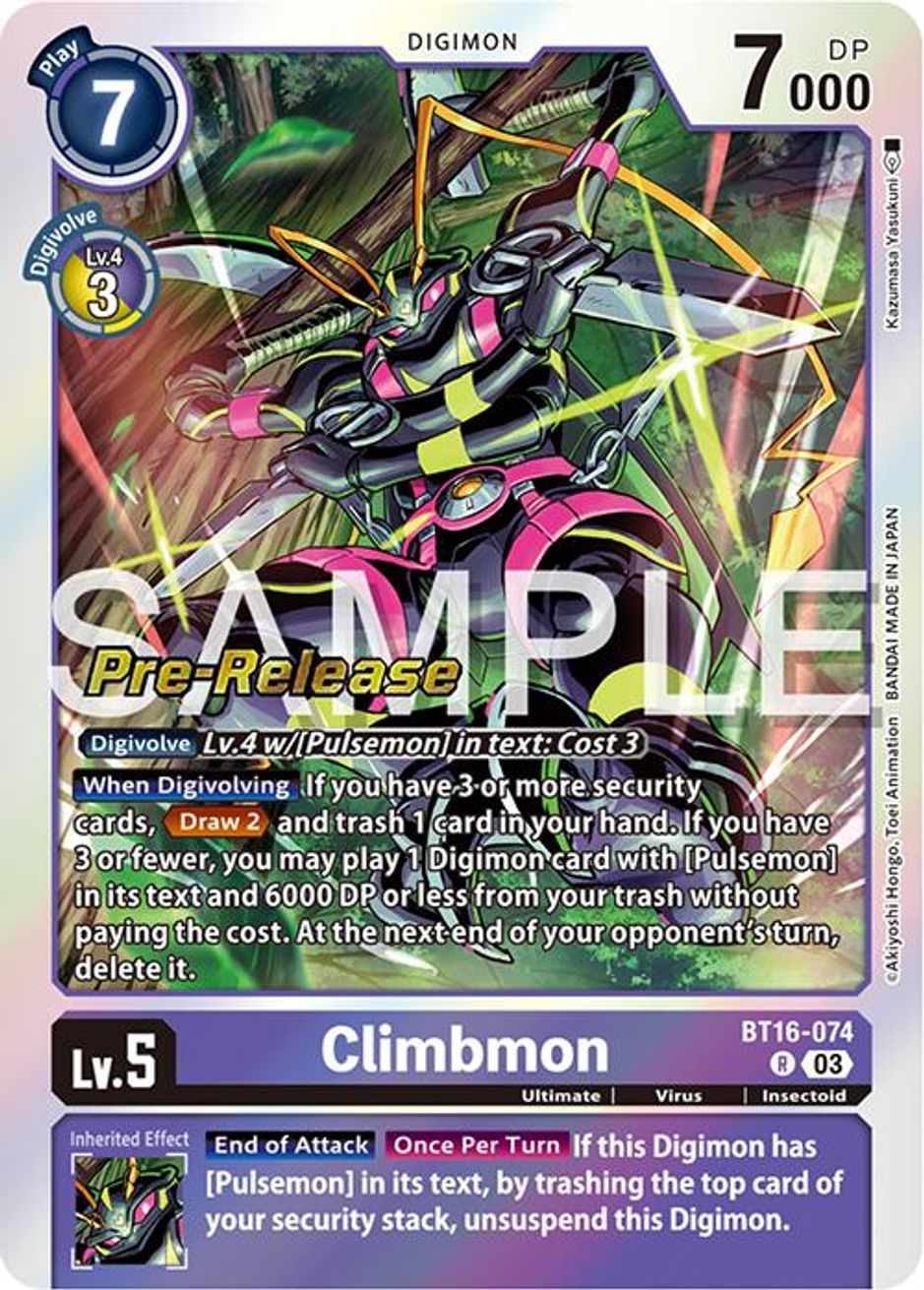 Climbmon - Beginning Observer Pre-Release Cards - Digimon Card Game