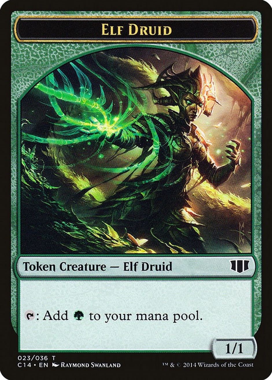 Elf Druid // Beast (4/4) Double-sided Token - Commander 2014 - Magic ...