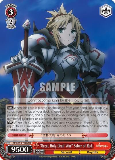 Buy "Great Holy Grail War" Saber of Red - Fate/Apocrypha at TCGplayer.com