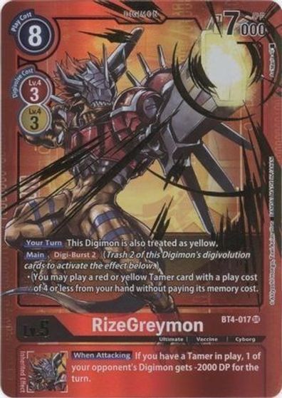 RizeGreymon (Alternate Art) - Great Legend - Digimon Card Game ...