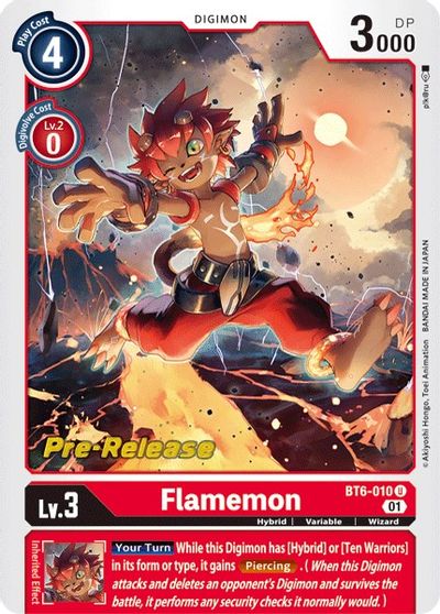 Flamemon - Double Diamond Pre-Release Cards - Digimon Card Game ...